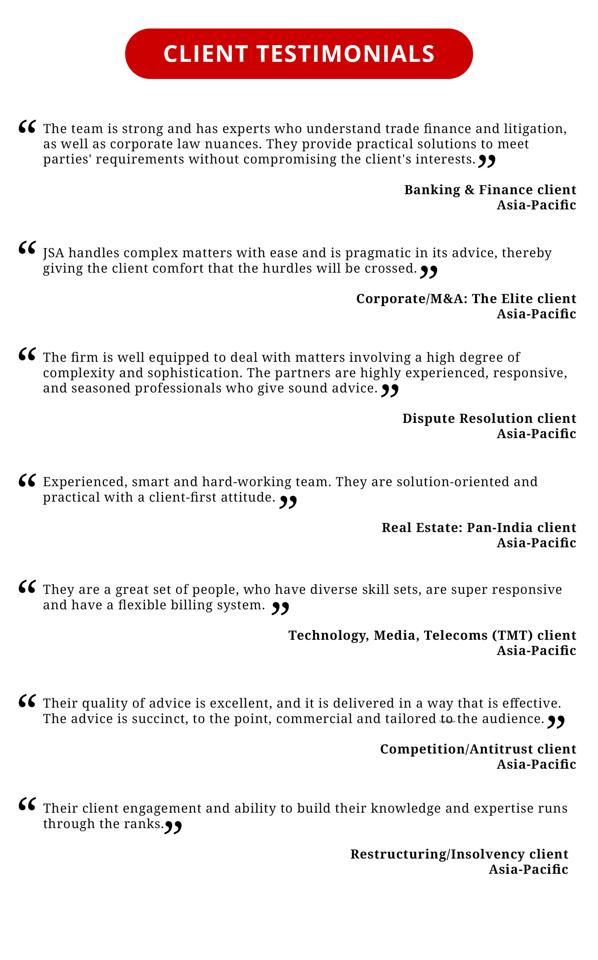 Rankings | Chambers and Partners 2024 Asia-Pacific | JSA - JSA